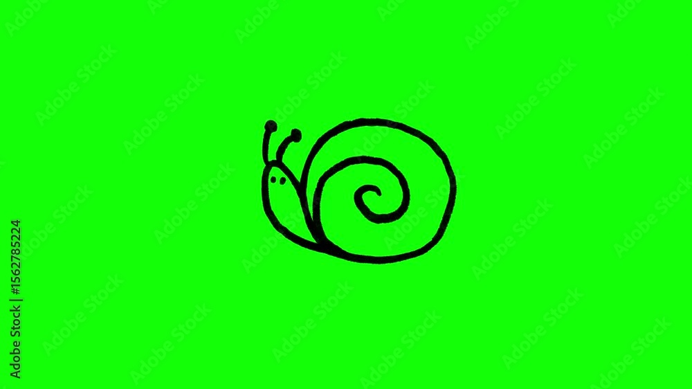 4K motion graphic animation of snail icon. Frame by frame animation of ...