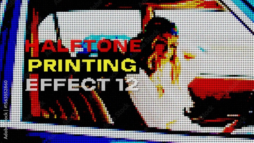 Halftone Printing Effect 12 Stock Template | Adobe Stock