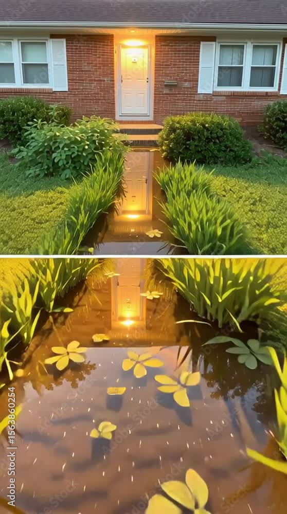 Below-ground drainage system animation before and after comparison of ...