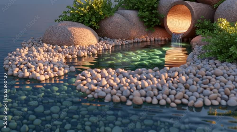 Vidéo Stock Below-ground drainage system animation CGI overlay showing ...