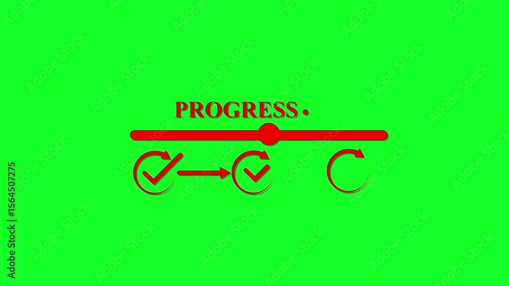 Progress indicator with checkmarks, status update, completion, task ...