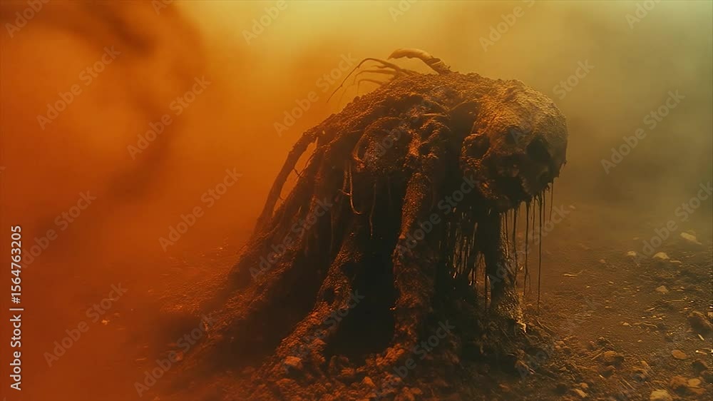 Scary monster in the night. Horror fantasy genre. Dark theme movie ...