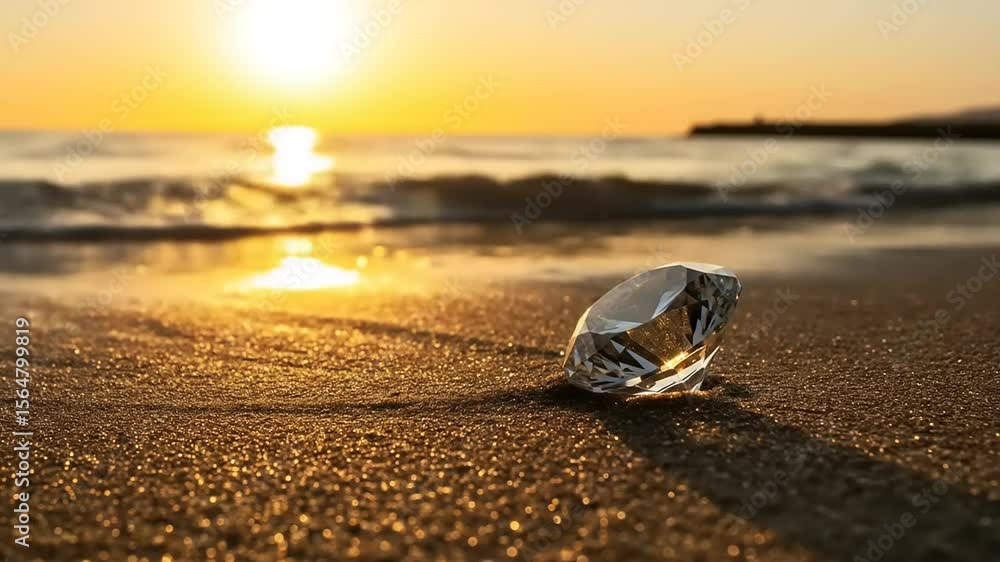 Diamond Sunset Beach Treasure. Stock Video | Adobe Stock