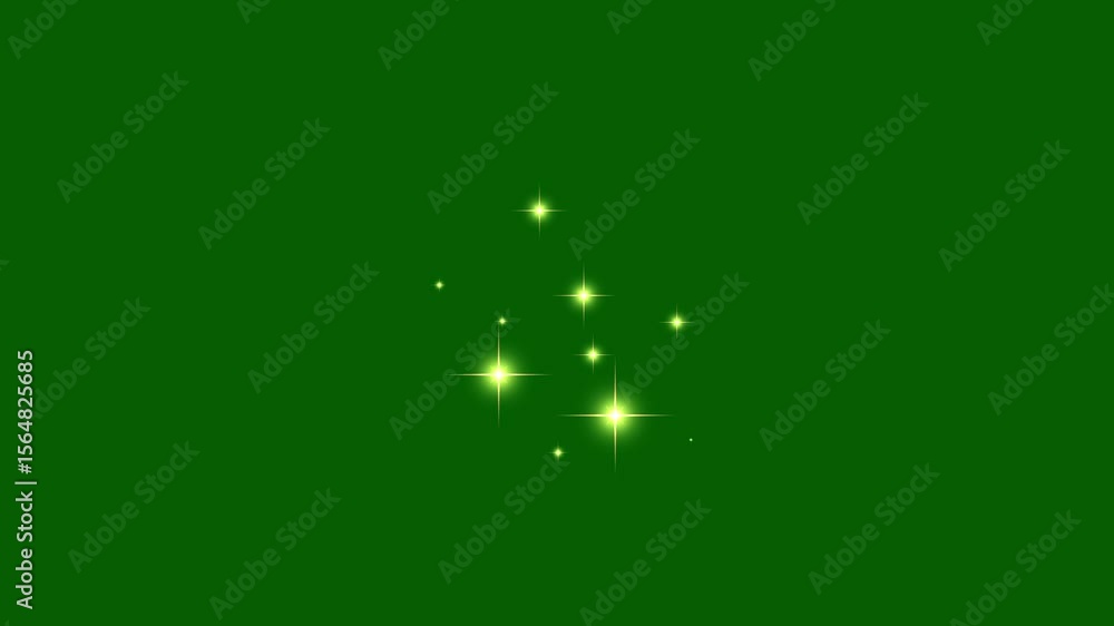 Twinkling stars animation, white cartoon. Star twinkling animation, blinking light effect on ...
