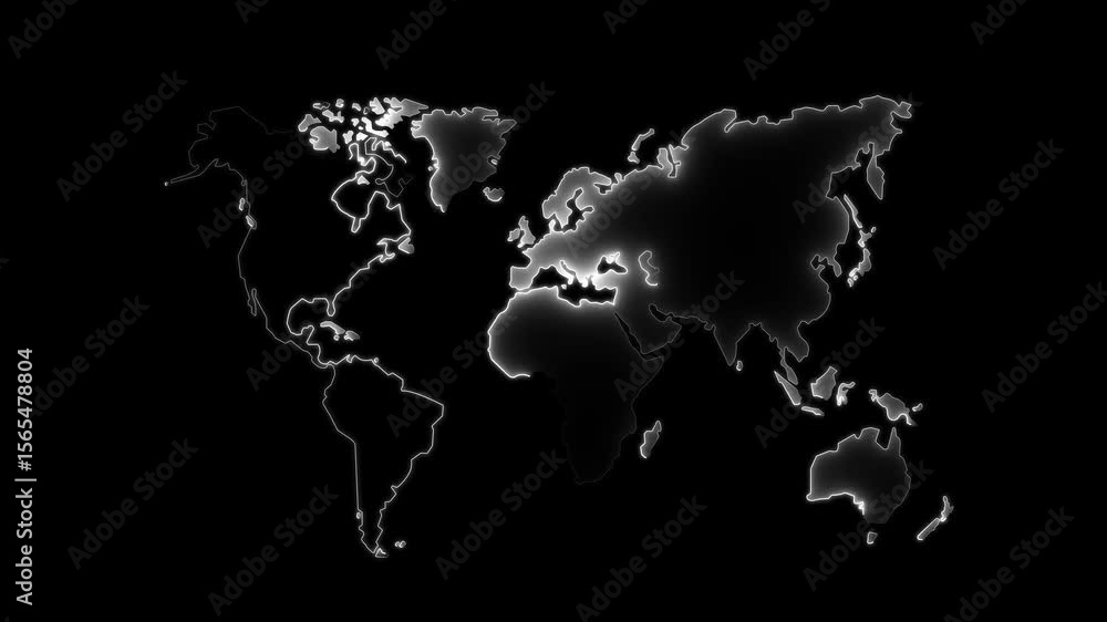World map icon. World Map icon Illustration on Black Background ...