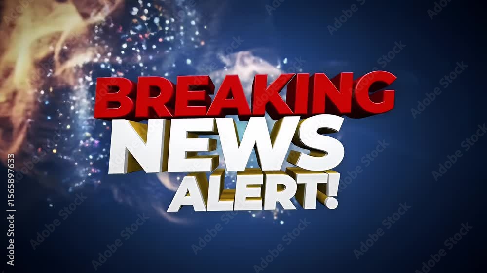 Dynamic breaking news alert graphic design with abstract background ...