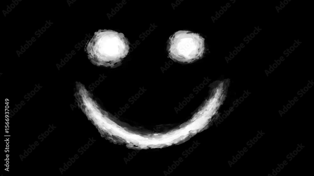 Creepy smile 2d animation. Motion graphics with drawn demonic character ...
