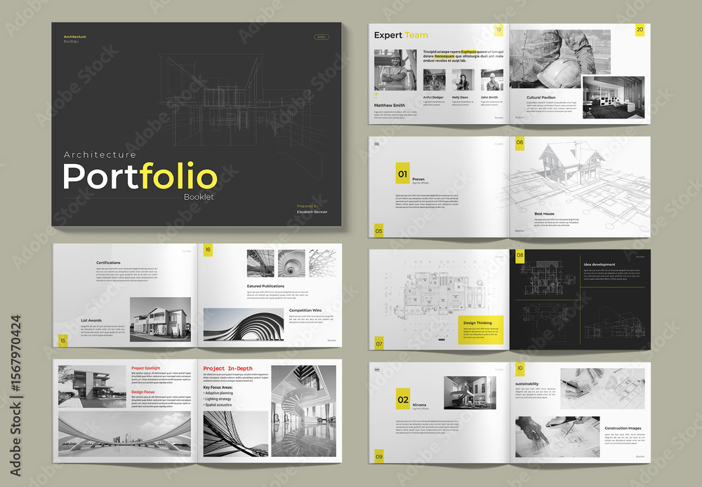 Modern Architecture Brand Identity Guidelines Presentation Layout Stock ...