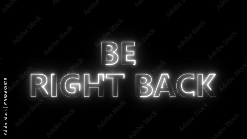 Vidéo Stock cyan and yellow color glowing neon be right back text ...