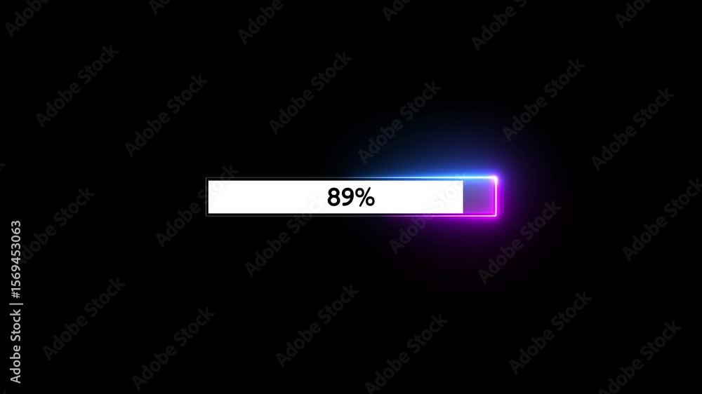 Progress loading bar indicator from 0 to 90 increasing percentage ...