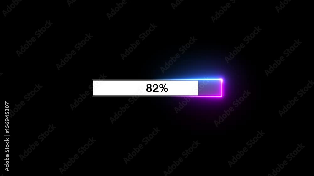 Progress loading bar indicator from 0 to 80 increasing percentage. Loading bar, waiting loading ...