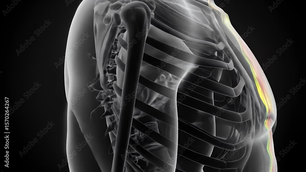 Examining Human Anatomy in Heat Map and X-Ray Visualization Stock Video ...