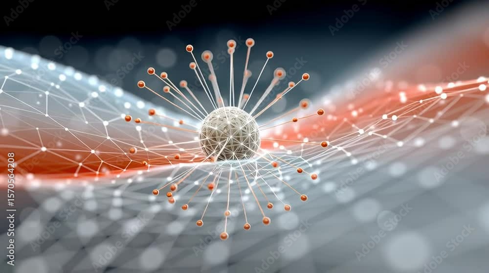AI neural node structure with AI neural node mapping in futuristic AI ...