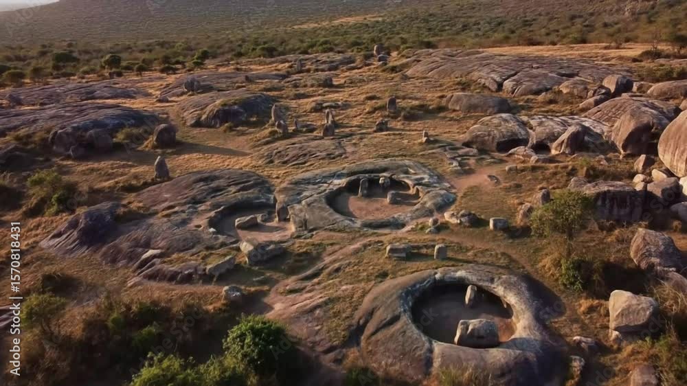 An aerial perspective reveals the prehistoric archaeological site in ...
