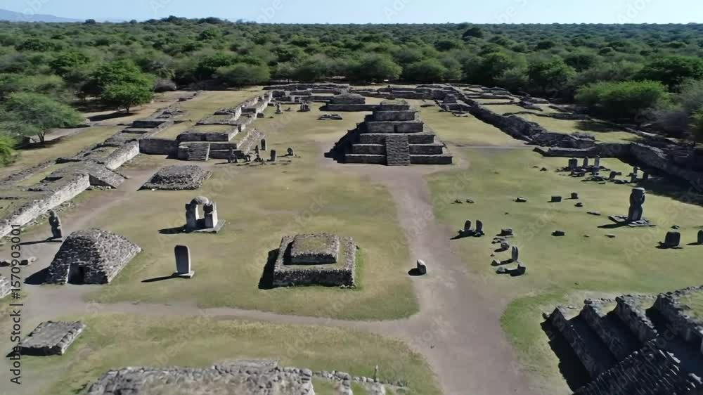 Ancient ruins of a mayan civilization reveal pyramids and structures ...