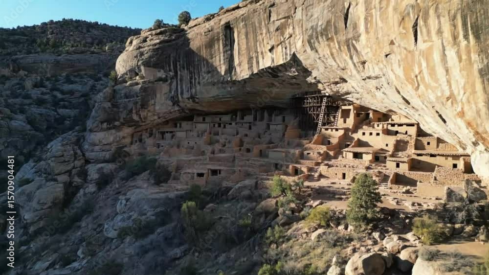 Video „Ancient cliff dwellings nestle within a massive rock overhang ...
