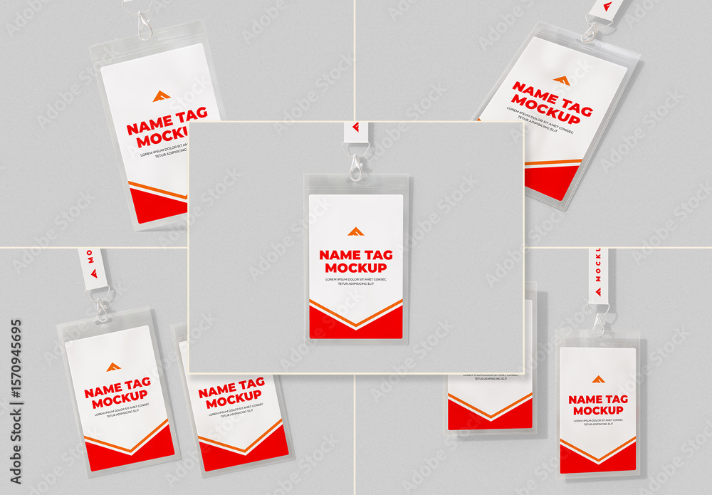 Name Tag Mockup Stock Template | Adobe Stock