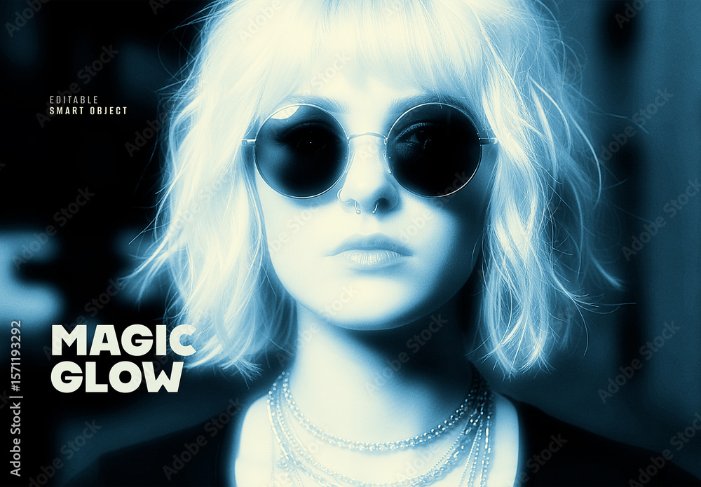 Magic Glow Photo Effect Mockup Stock Template | Adobe Stock