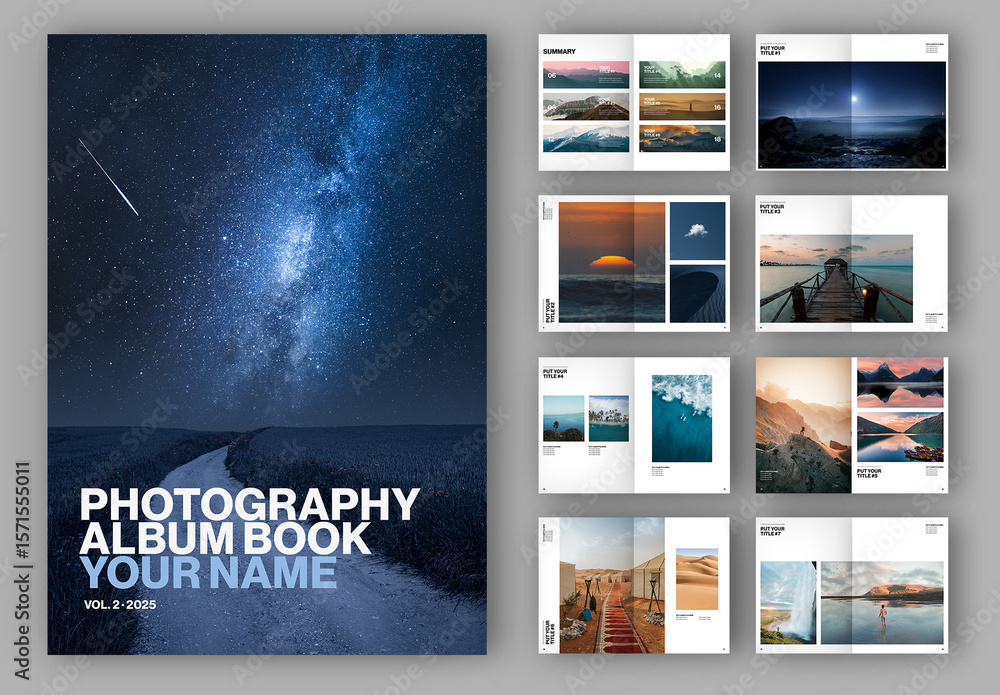 Photography Album Book Layout Stock Template | Adobe Stock