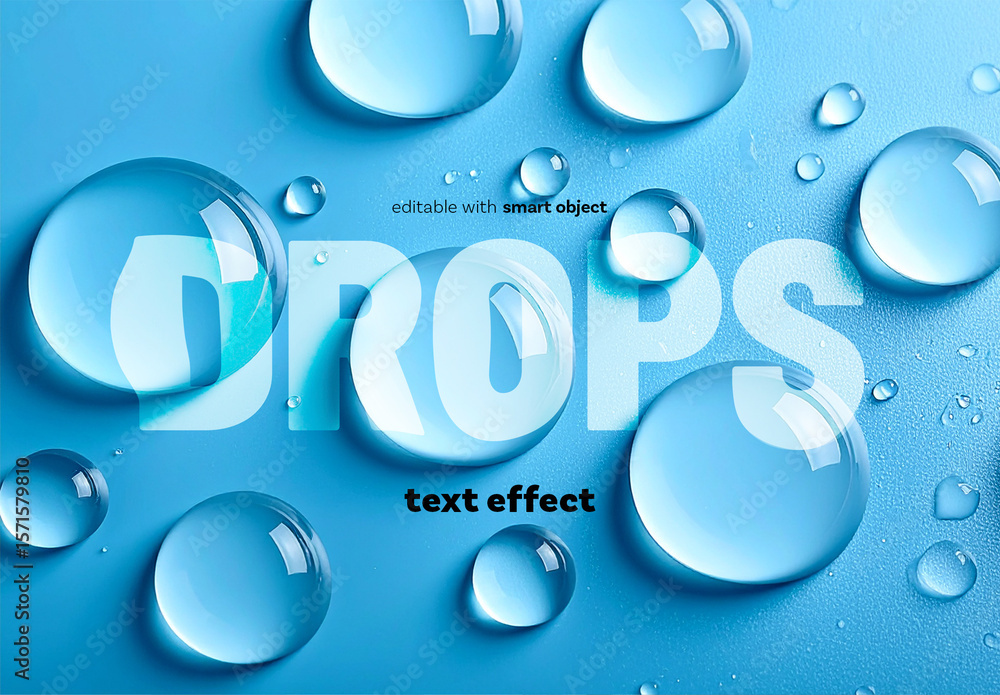 Water Drops Text Effect Stock Template | Adobe Stock