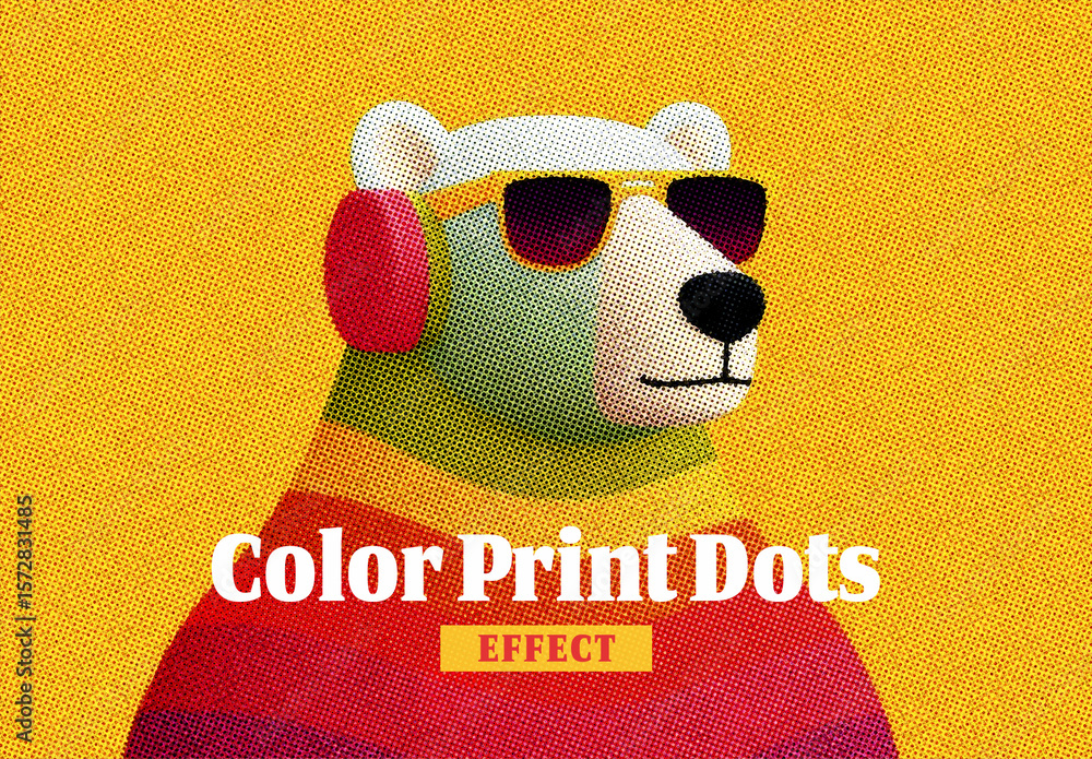 Color Print Dots Photo Effect Stock Template | Adobe Stock