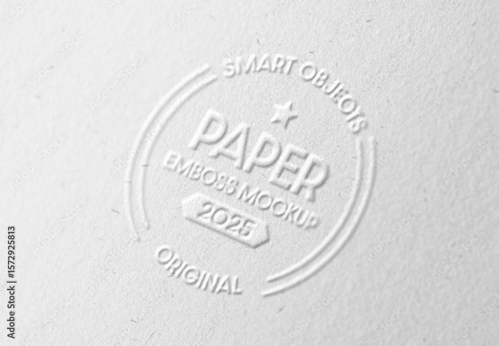 White Embossed Paper Close-Up Mockup Stock Template | Adobe Stock