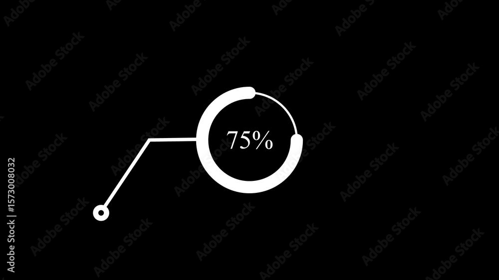 75% 75% percent Call out Pie Chart Animation. Hundred percent circle ...
