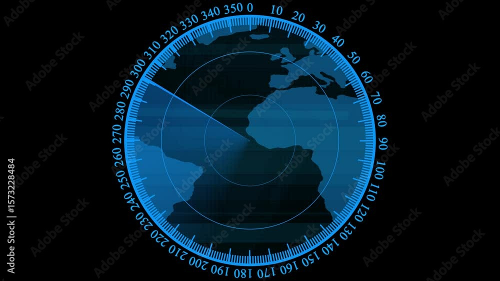 Futuristic Global Radar Scan Animation – Military Surveillance ...