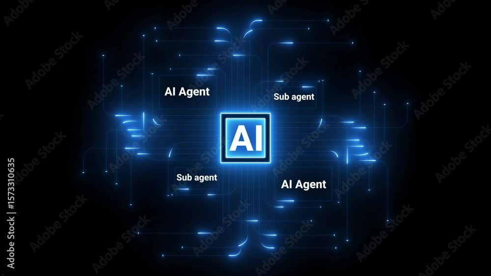 Multi function for Agentic AI technology motion background. Multi agent ...