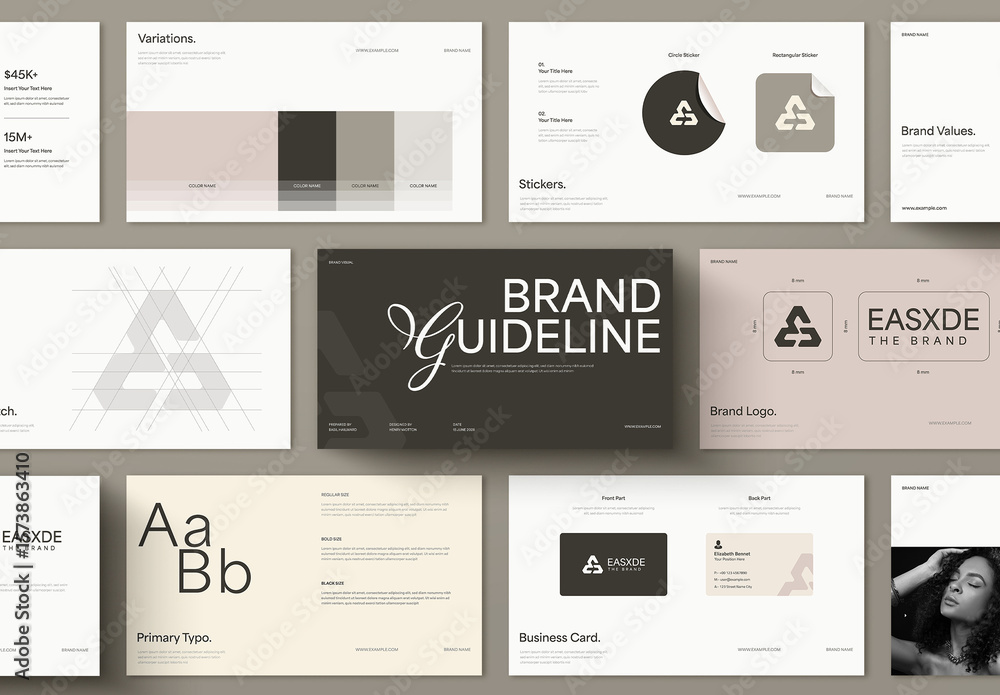 Modern And Clean Retro Digital Brand Guidelines Presentation Template ...