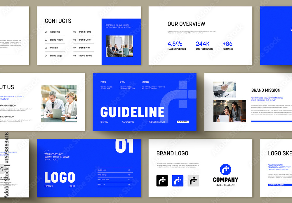 Stocksjabloon Modern And Clean Brand Guidelines Design Layout | Adobe Stock