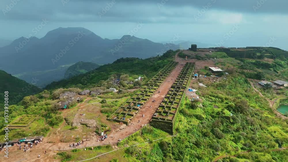 Chhatrapati Shivaji Maharaj’s Raigad Fort – 4K Drone Stock Footage ...