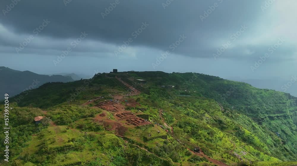 Chhatrapati Shivaji Maharaj’s Raigad Fort – 4K Drone Stock Footage ...