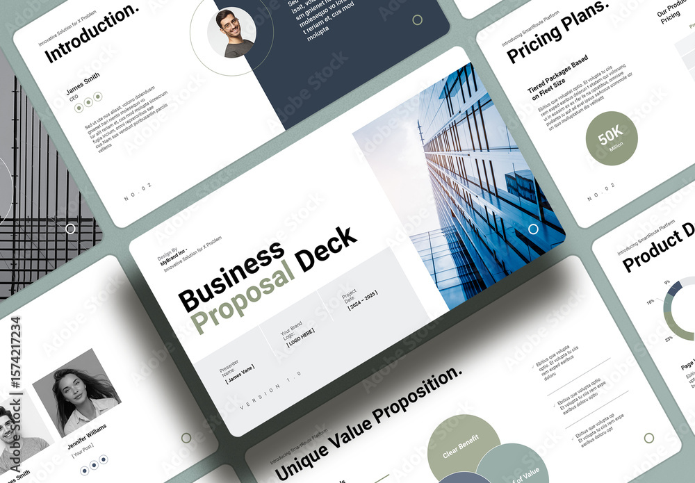 Business Proposal Deck Presentation Stock Template | Adobe Stock
