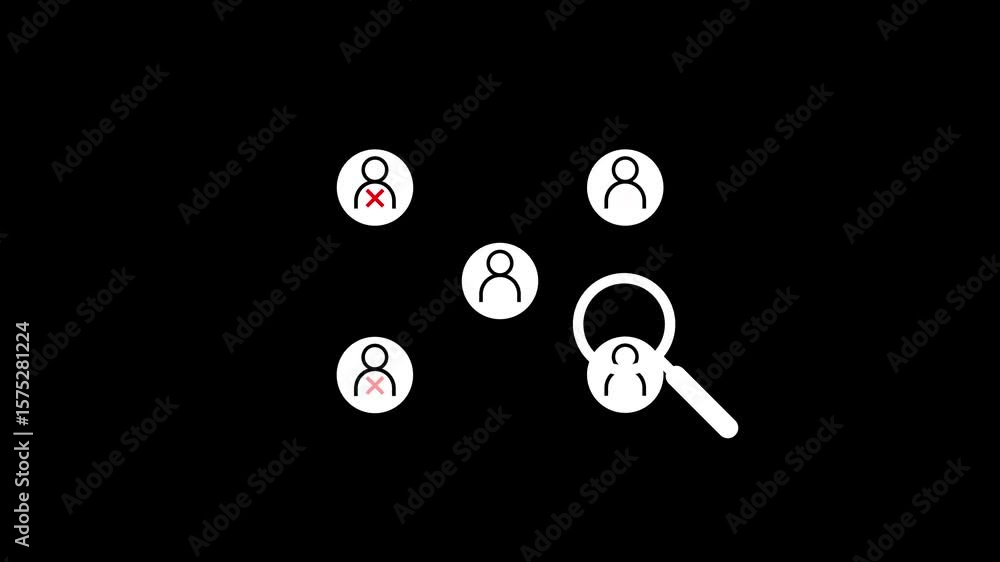 Job candidate search icon based animation with transparent background ...
