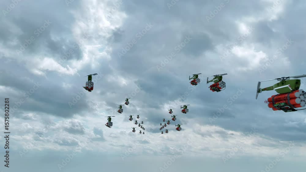 A swarm of autonomous AI kamikaze drones, armed with high explosives ...