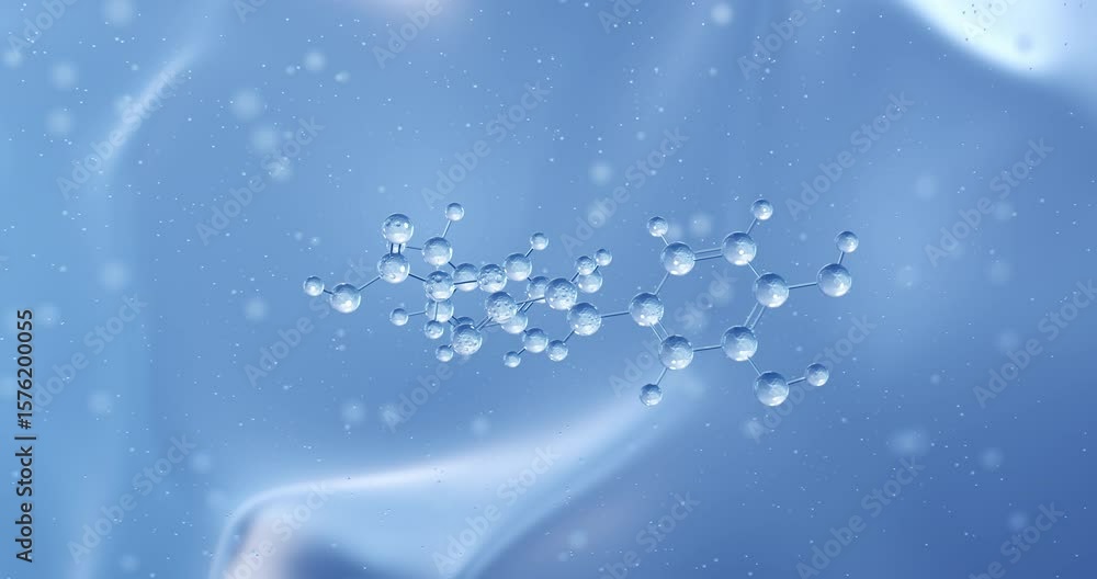 Rosmarinic acid rotating molecular structure, 3d model of anti ...