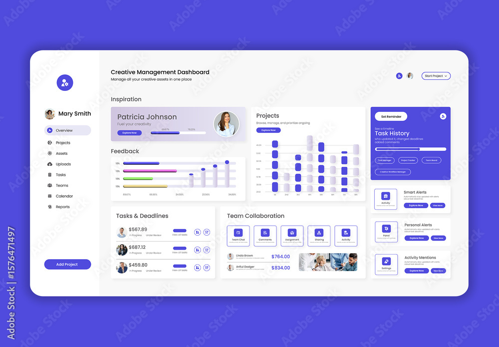 Creative Flow Management Dashboard UI Template for Tracking Stock ...