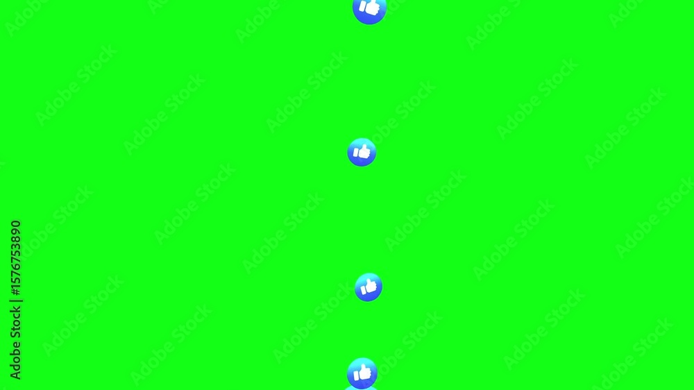Chroma Key Live style social media like emoji icon animation on a green ...