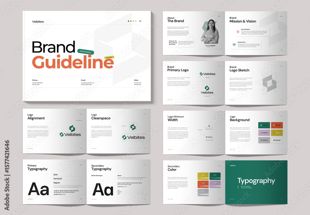 Brand Guidelines Landscape Layout for Corporate Identity Stock Template ...
