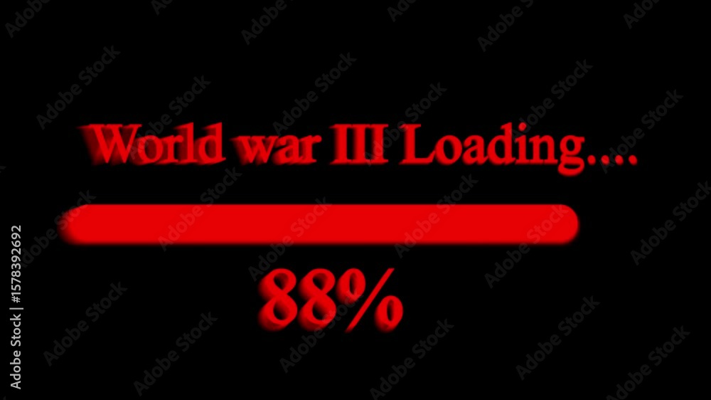 Loading bar visualization representing world war iii countdown. World ...