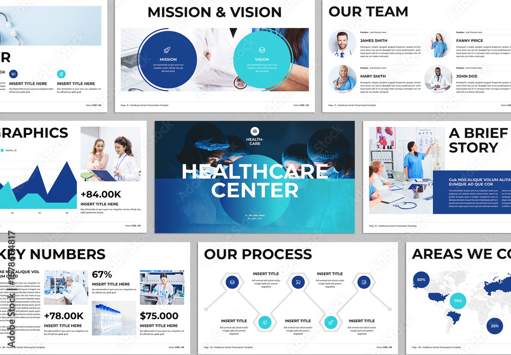 Healthcare Center Presentation Template Stock Template | Adobe Stock