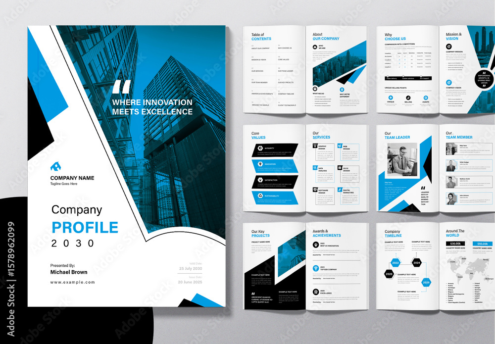 Creative Company Profile Template Layout Stock Template | Adobe Stock