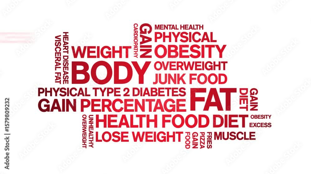 Body Fat animated word cloud-text design animation tag kinetic ...