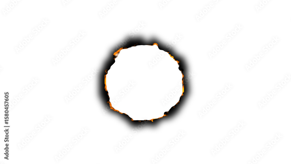 Paper, hole, frame, torn, burnt in a vintage grunge style. Transparent ...