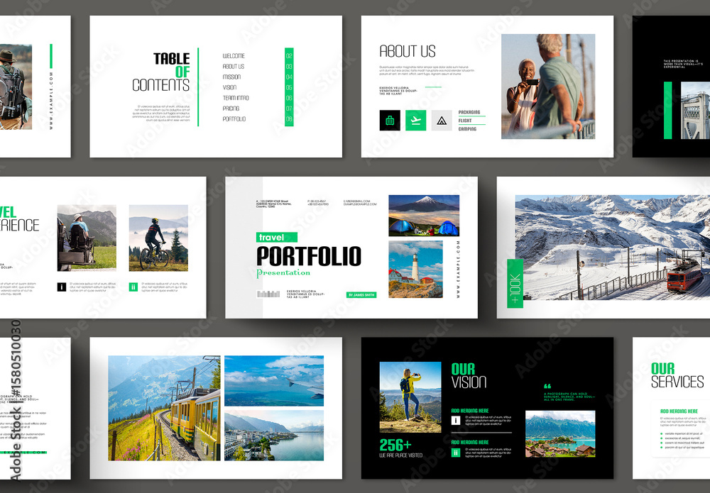 Adventure Travel Portfolio Presentation Template for Travel Agencies ...