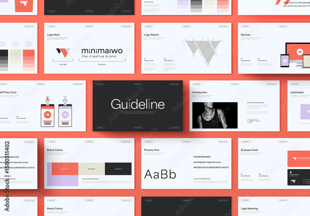 Modern And Clean Brand Guidelines Design Layout Stock Template | Adobe ...