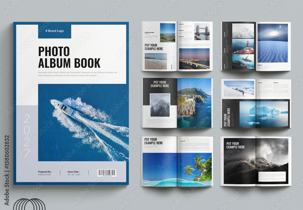 Photo Album Book Layout Stock Template | Adobe Stock