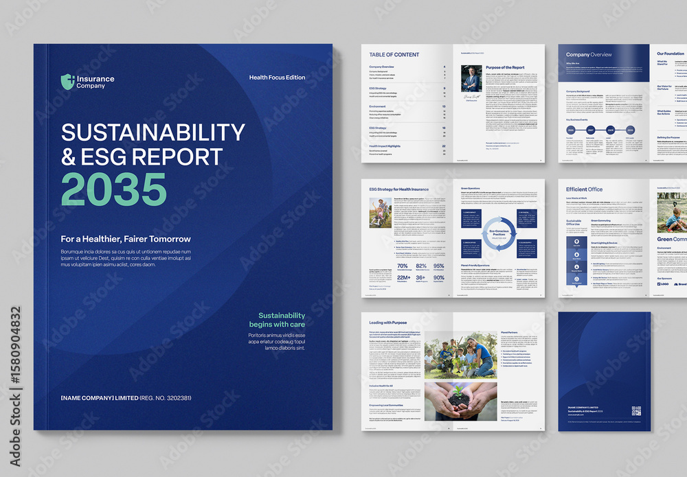 Company Report Template for Investor Brochures & Corporate Newsletters ...
