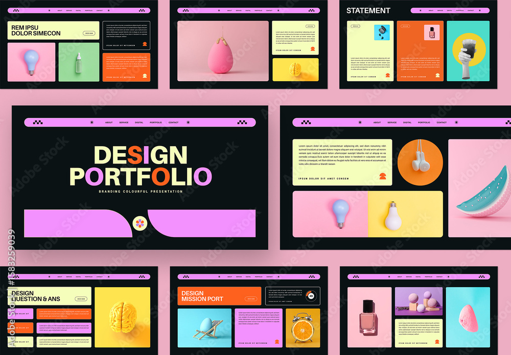 Creative Digital Portfolio Presentation Template Stock Template | Adobe Stock